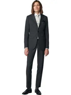 INDOCHINO Howell Wool Stretch Fineline Charcoal Suit - Gray