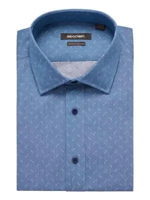 INDOCHINO Lea Floral Print Washed Shirt - Blue