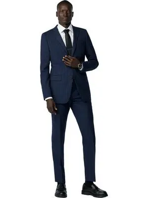 INDOCHINO Howell Wool Stretch Fineline Suit - Navy