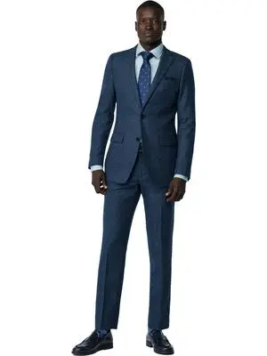 INDOCHINO Newbridge Tweed Wool Stretch Blue Blazer Blue