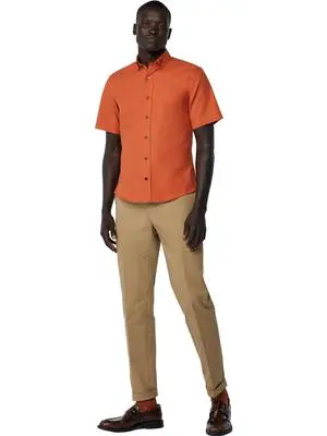 INDOCHINO Glynn Brushed Melange Rust Casual Red Shirt Red