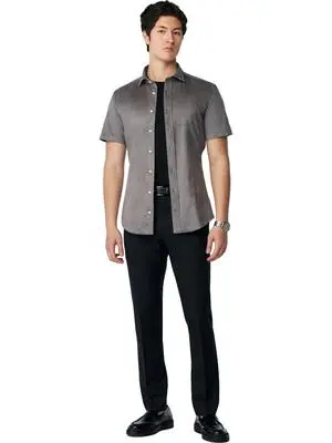 INDOCHINO Lambston Micro Suede Casual Shirt - Gray