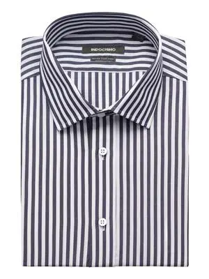 INDOCHINO Hunton Stripe Midnight Shirt - Blue