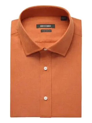INDOCHINO Glynn Brushed Melange Rust Shirt - Red