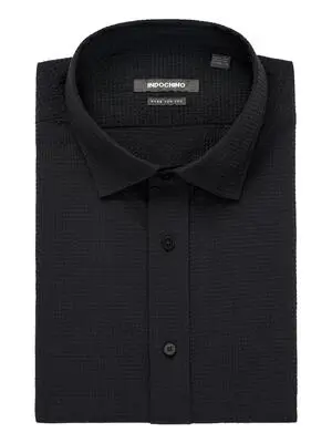 INDOCHINO Oakington Seersucker Black Shirt