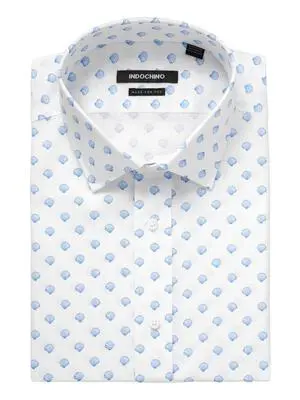 INDOCHINO Otham Shell Print Blue Shirt