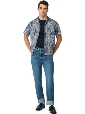 INDOCHINO Oyne Floral Print Camp Shirt - Navy