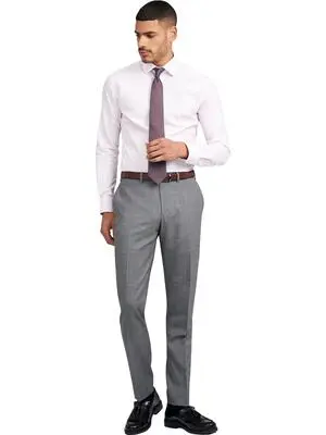 INDOCHINO Tailored Sharkskin Wool Pants - Gray