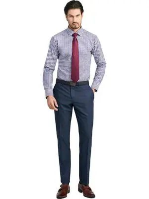 INDOCHINO Hayle Sharkskin Slate Wool Pants - Blue