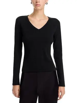LESET Nando Slim V Neck Top - Black