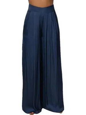 JLUXLABEL Core Form Pleated Wide-leg Trousers - Blue