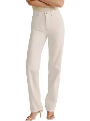 DL1961 Cate Classic High Rise Straight Jeans - Eggshell