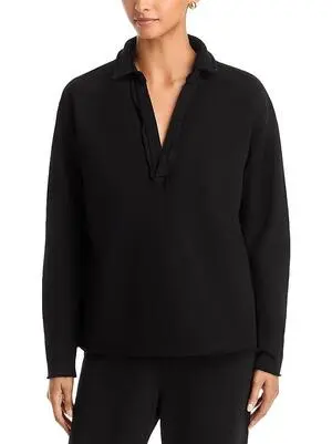 Frank & Eileen Patrick Cotton Collared Sweatshirt - Black
