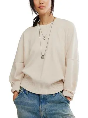 Free People Free People Alma Long Sleeve Sweater Marshmellow