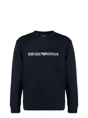 Emporio Armani Logo Cotton Sweatshirt - Blue