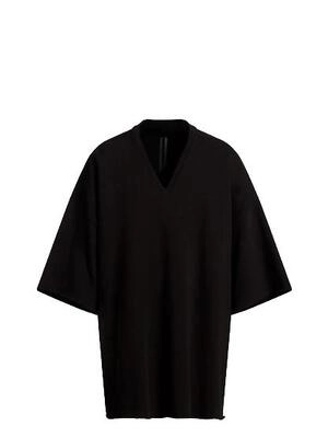 Rick Owens Cotton Fleece V-neck Sweatshirt - Black
