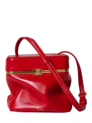 Celine Celine Glossy Lambskin Cube Frame Bag Red