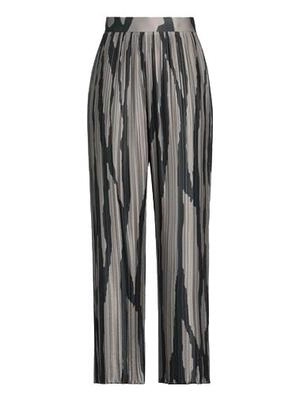 LANVIN Khaki Polyester Pleated Satin Pajama Pants - Beige