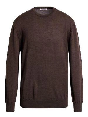 GIOFERRARI GIOFERRARI Chocolate Brown Merino Wool Crewneck Sweater