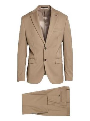 PAOLONI Suit Size Wool, Elastane - Sand