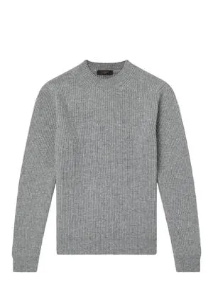 SLOWEAR Zanone Slim-fit Ribbed Wool Sweater - Gray