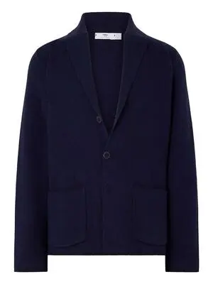 Inis Meáin Inis Meáin Merino Wool, Cotton And Cashmere-Blend Cardigan Navy