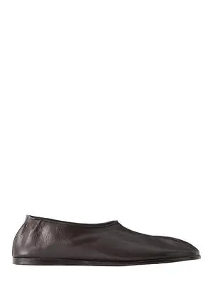 LEMAIRE Sock Leather Slippers - Brown