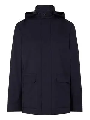 Zegna Twill Hooded Jacket - Navy