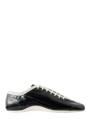 Dries Van Noten Glossed Leather Sneakers - Black