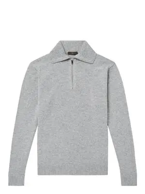 SLOWEAR Zanone Slim-fit Cashmere Half Zip-up Sweater - Gray