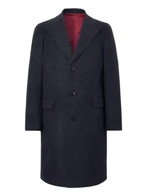 Canali Canali Wool And Cashmere Blend Coat Navy