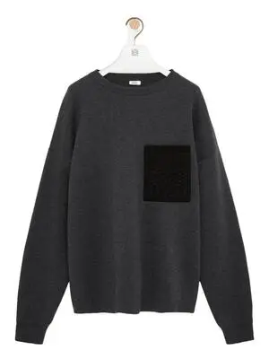 Loewe Loewe Anagram Patch Pocket Sweater Gray/black
