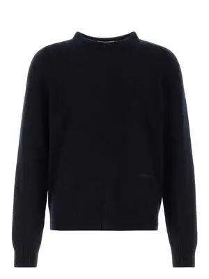 Fendi Fendi Logo Embroidered Knitted Jumper Navy Blue