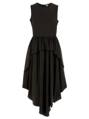 Loewe Asymmetric Ruffled Dress - Brown