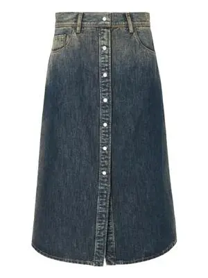 FENDI Fendi Flared Denim Maxi Skirt