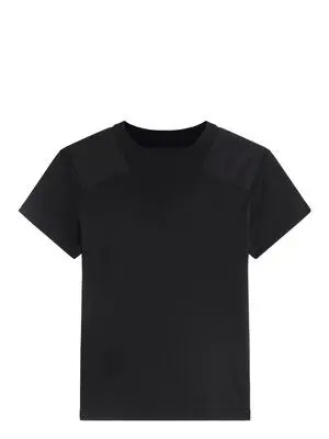 Phoebe Philo Crew Neck T-shirt With Shoulder Patch Detailing - Black
