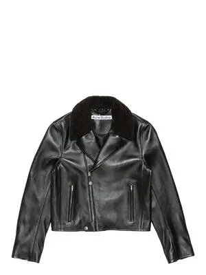 Acne Studios Leather Biker Jacket - Black