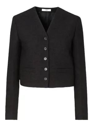 Fendi Bouclé Wool Jacket - Black