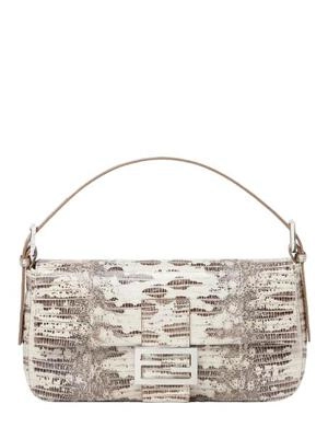 Fendi Fendi Baguette Lizard-Leather Bag Parchment