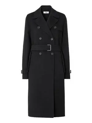 Fendi Wool Double-breasted Trench Coat - Black
