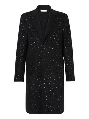 Fendi Wool Coat With Mirrors - Black