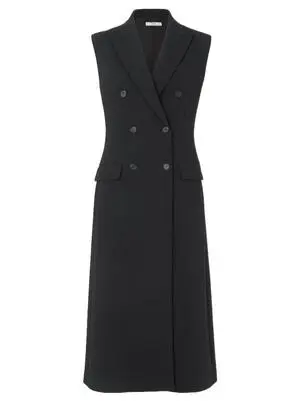 Fendi Sleeveless Double-breasted Cady Dress - Black