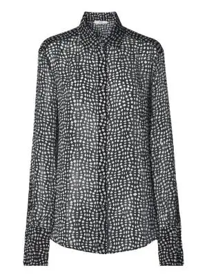 Fendi Printed Georgette Shirt - Black
