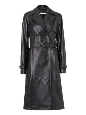 Fendi Leather Trench Coat - Black