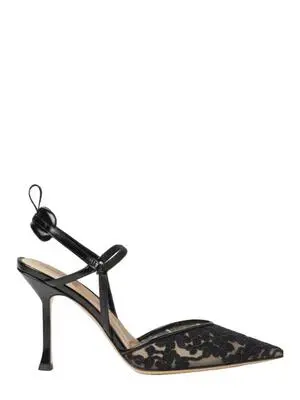 Fendi Fendi Very Colibri Tulle Lace Slingback High Heel Pumps Black