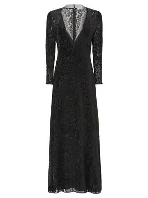 Fendi Millefiori Devoré Velvet Maxi Dress - Black