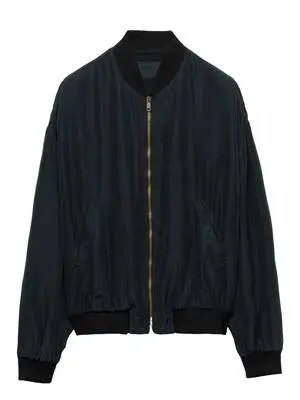 Prada Prada Silk Bomber Jacket Black