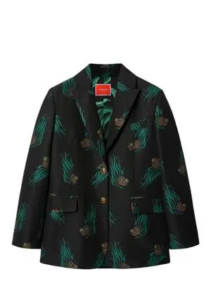 LA DOUBLEJ LA DOUBLEJ Floral Print Buttoned Blazer