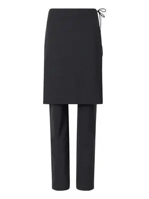 ST. AGNI ST. AGNI Wool Pants With Wrap Skirt Deep Graphite