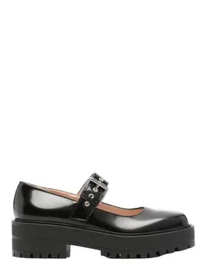 GIANVITO ROSSI Buckle-fastening Leather Loafers - Black